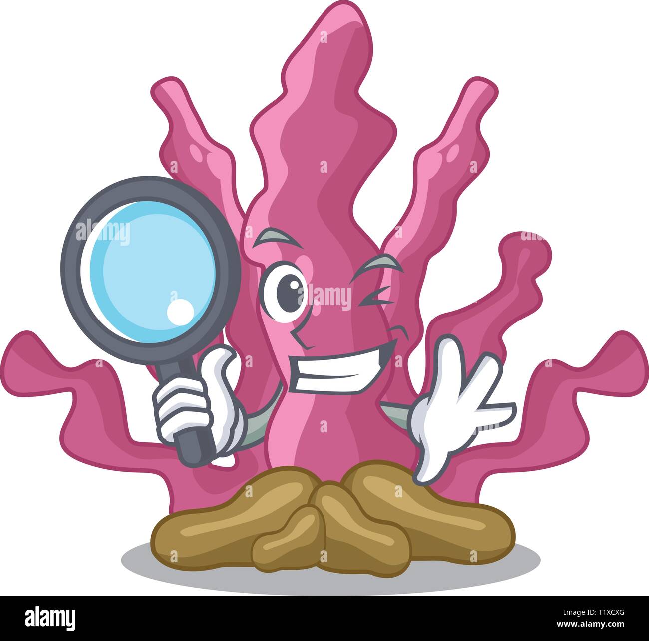 Detective pink seaweed cartoons under the sea Stock Vector Image & Art ...