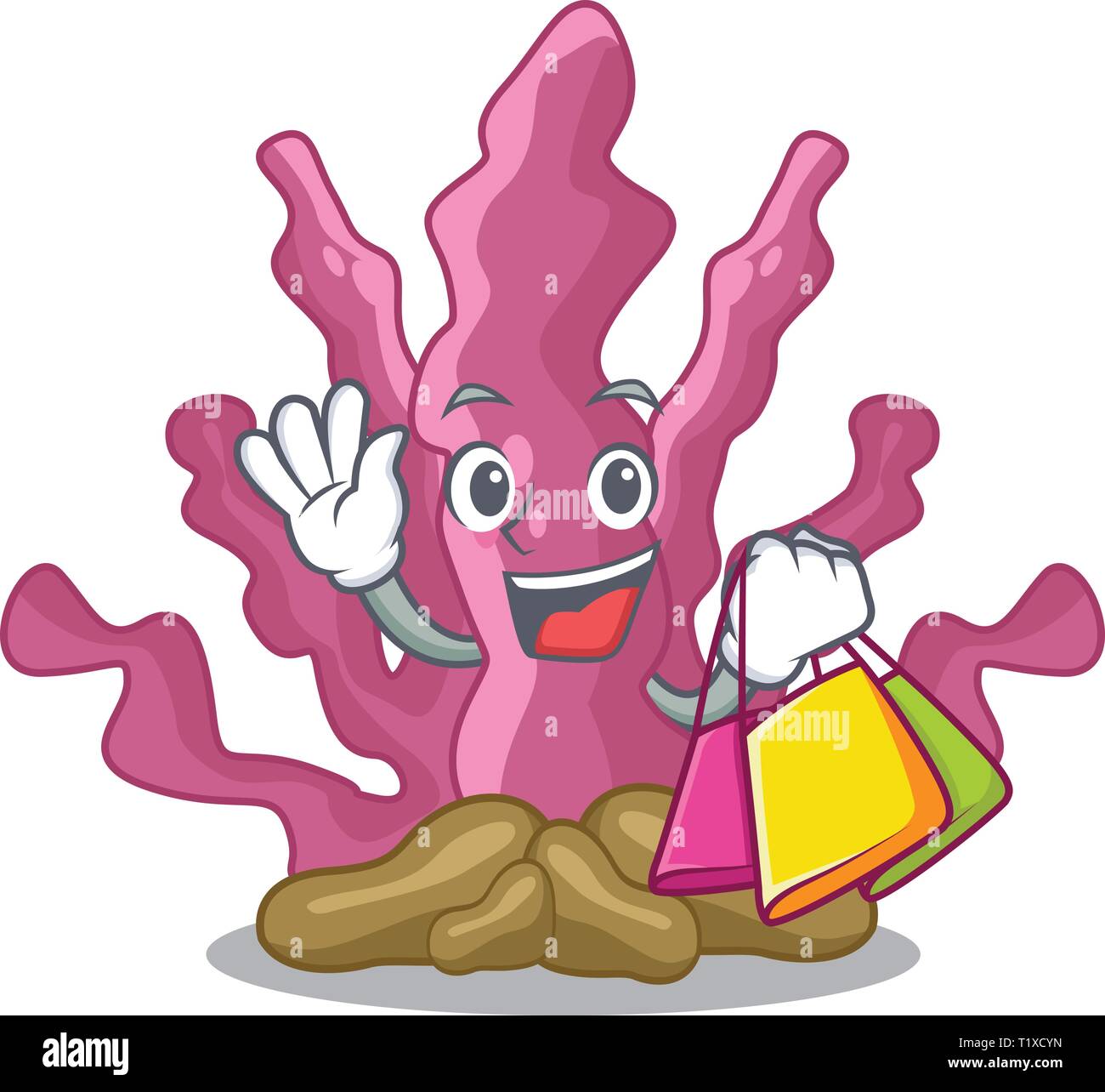Shopping pink seaweed cartoons under the sea Stock Vector Image & Art ...