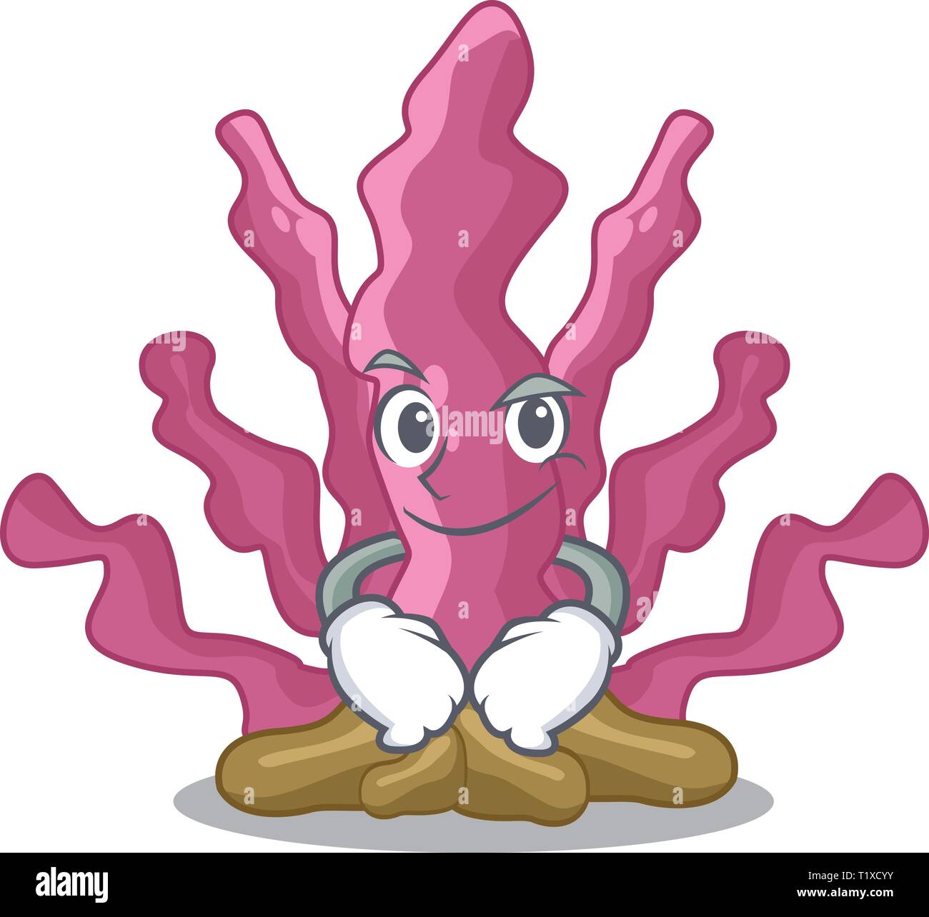 Smirking pink seaweed cartoons under the sea Stock Vector Image & Art ...