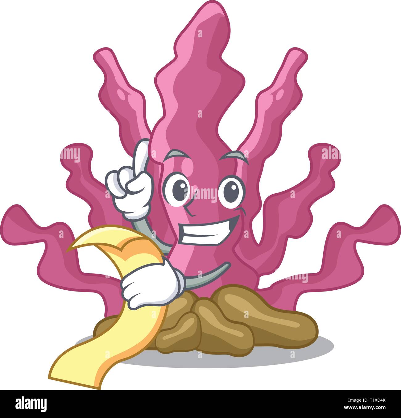 With menu pink seaweed isolated in the cartoon Stock Vector Image & Art ...