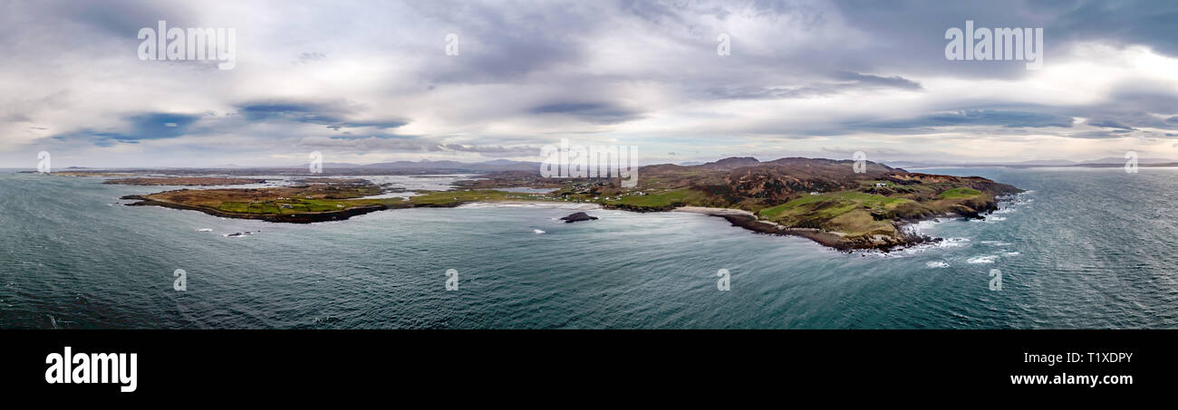 Aerial view of the Wild Atlantic Coastline by Maghery, Dungloe - County ...