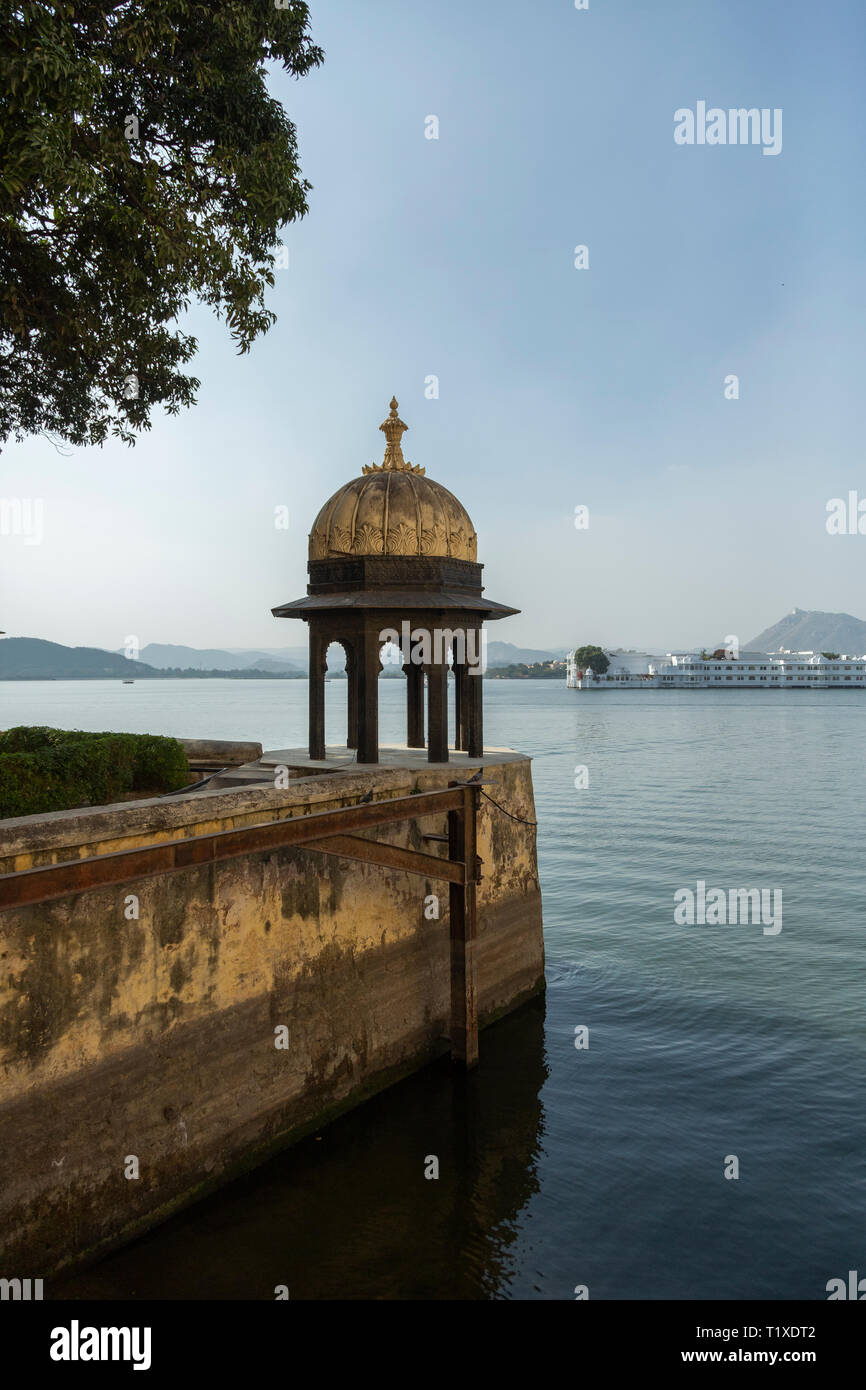 Hotel and lake view from City Palace,Udaipur,Rajasthan,India,Asia Stock ...