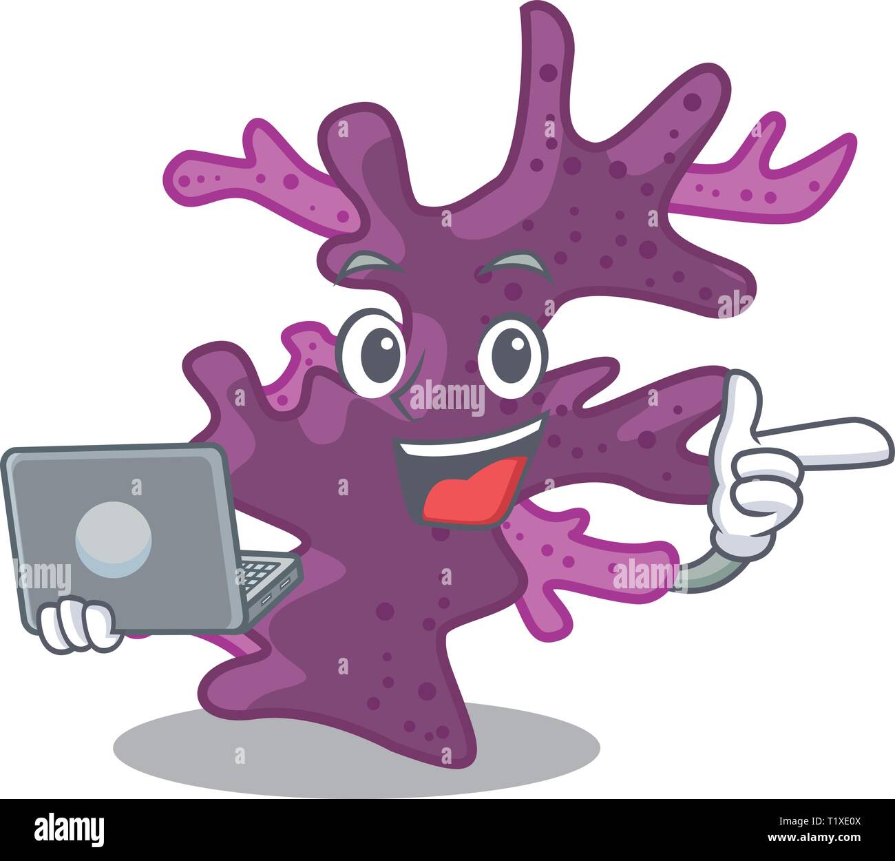 With laptop purple coral reef in cartoon aquarium Stock Vector Image ...
