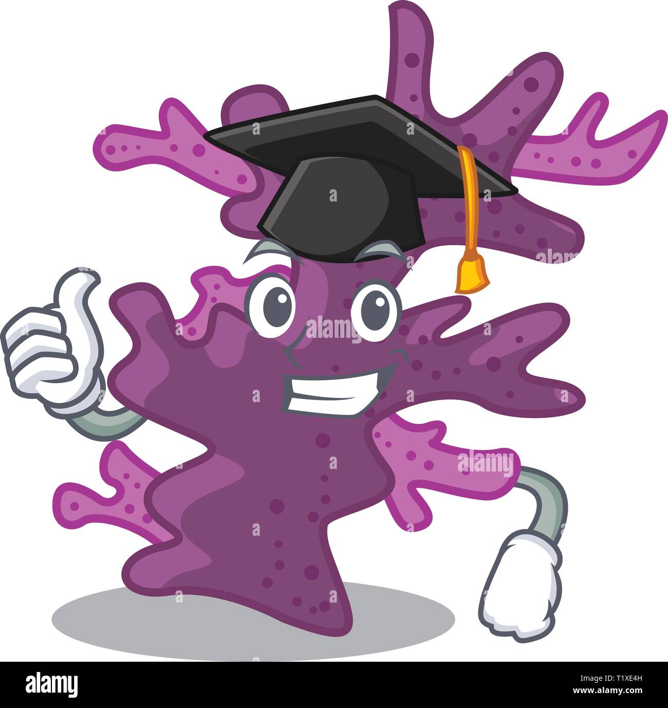 Graduation purple coral reef isolated with character Stock Vector Image ...