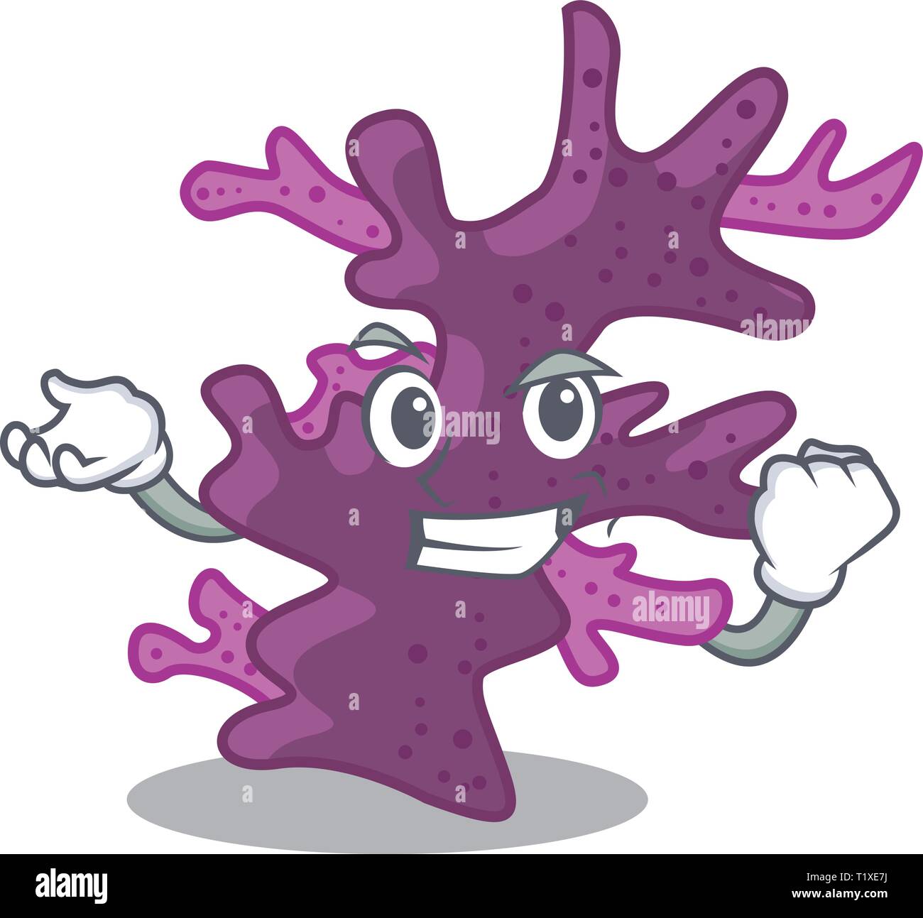 Successful purple coral reef isolated with character Stock Vector Image ...