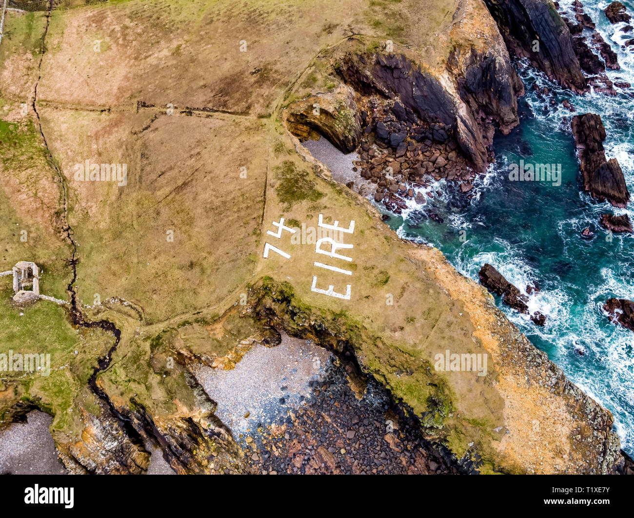 Aerial view of the Wild Atlantic Coastline by Maghery, Dungloe - County ...