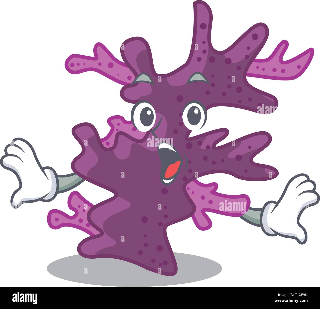 Surprised cartoon purple coral reef under sea Stock Vector Image & Art ...