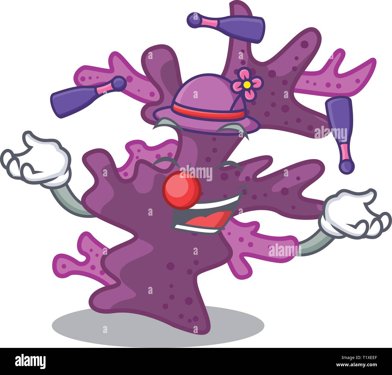 Juggling purple coral reef the shape mascot Stock Vector Image & Art ...