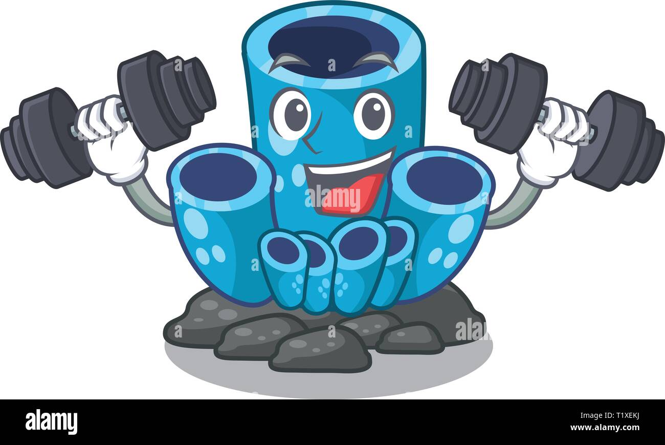 Fitness blue sponge coral the shape cartoon Stock Vector Image & Art ...