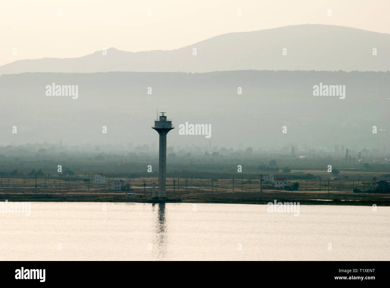 The morning view of The Dardanelles coastline, the natural strait that ...