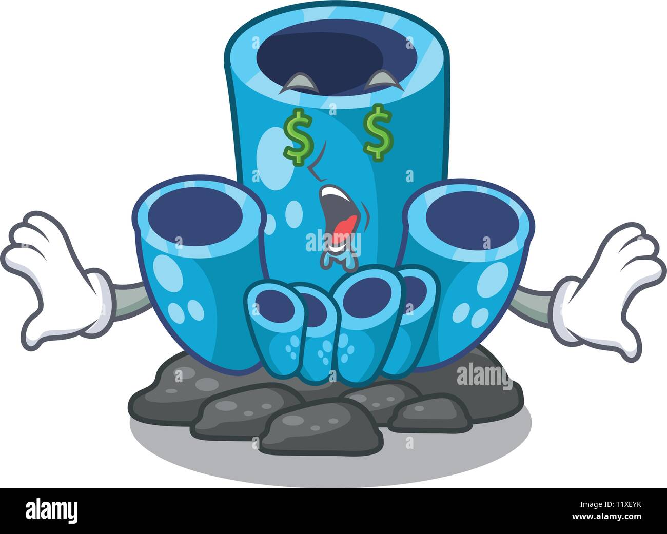 Money eye blue sponge coral under sea cartoon Stock Vector Image & Art ...