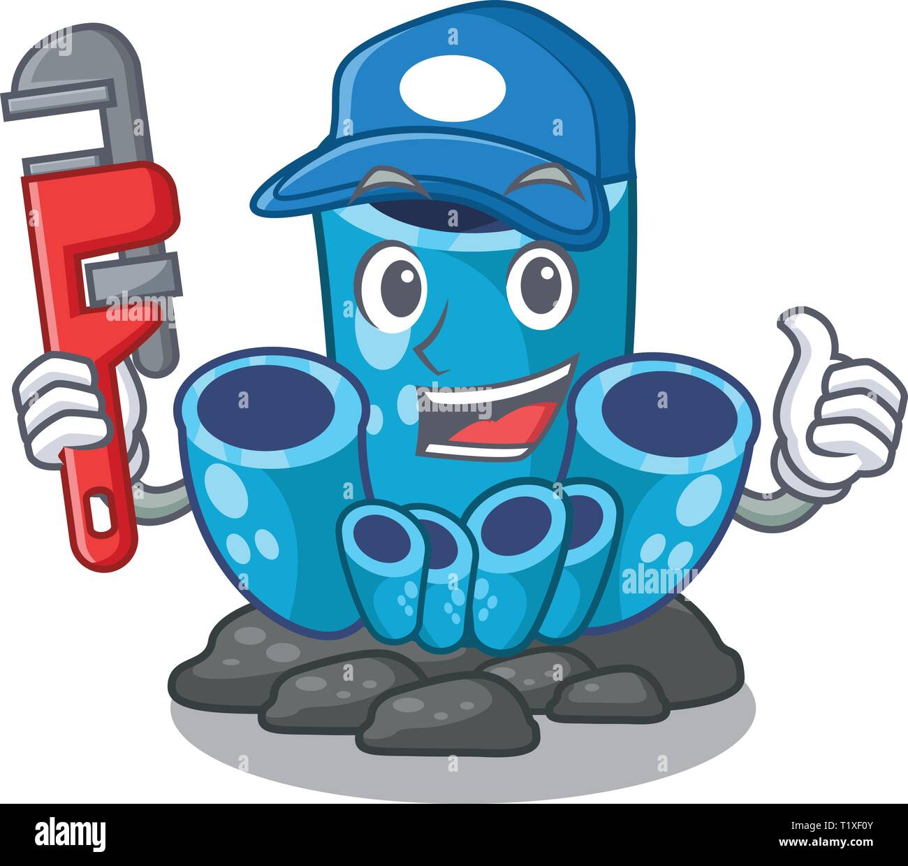 Plumber blue sponge coral under sea cartoon Stock Vector Image & Art ...