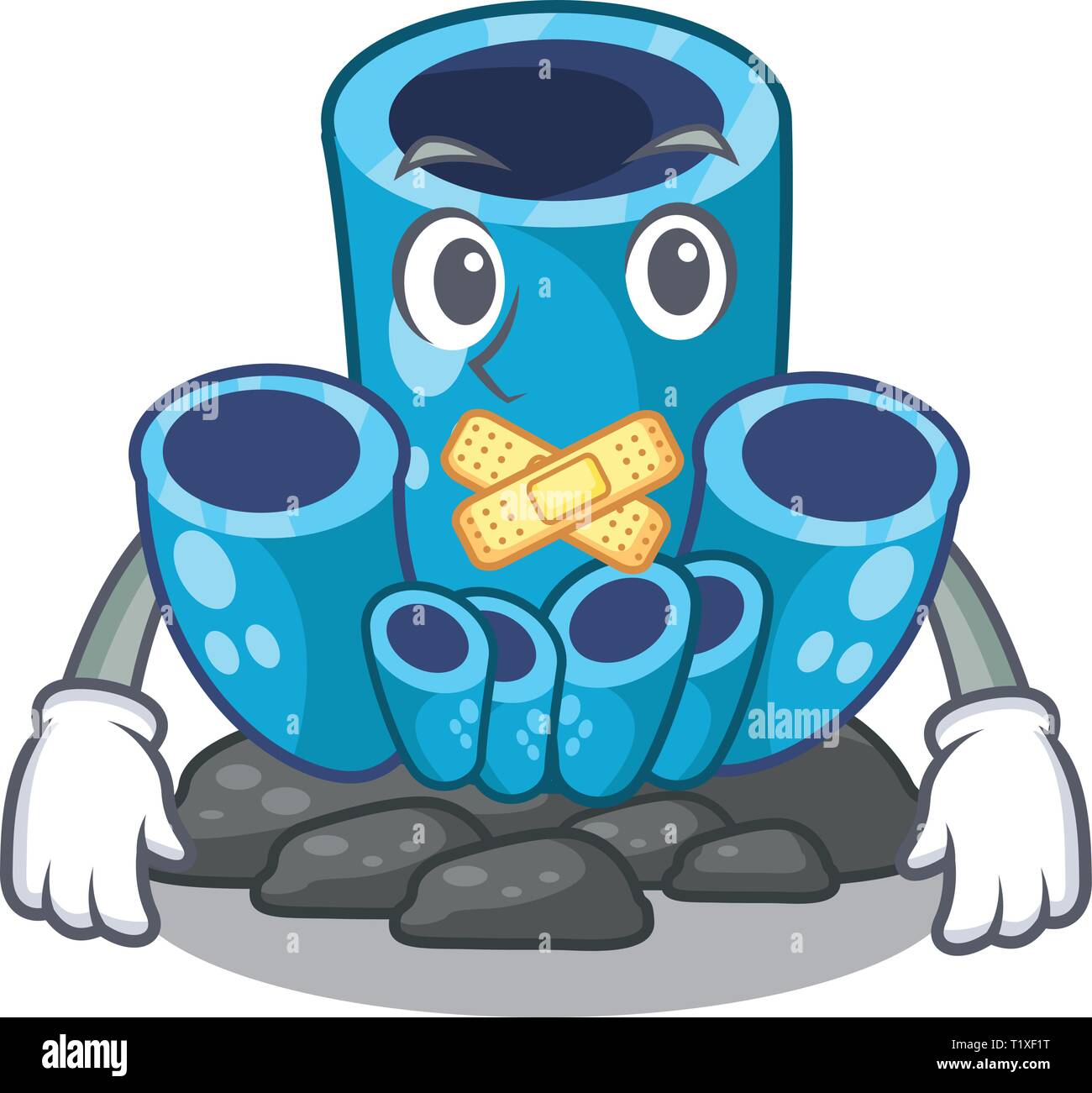 Silent blue sponge coral under sea cartoon Stock Vector Image & Art - Alamy