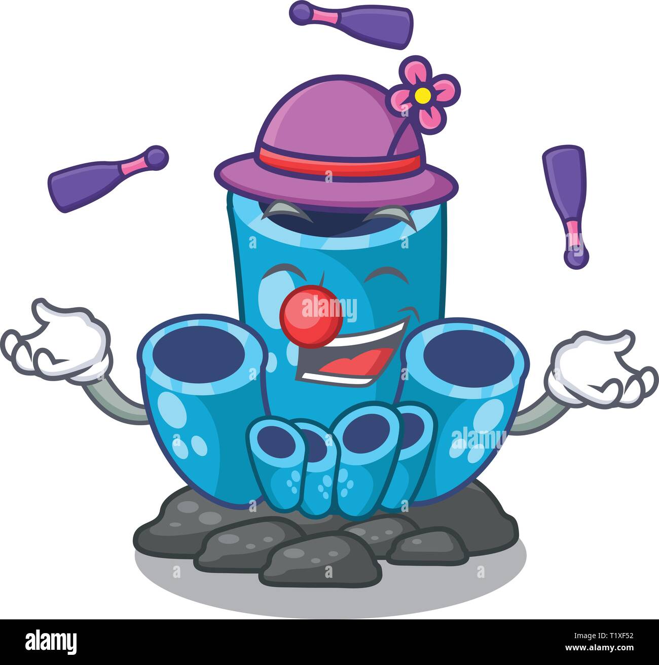 Juggling blue sponge coral under sea cartoon Stock Vector Image & Art ...