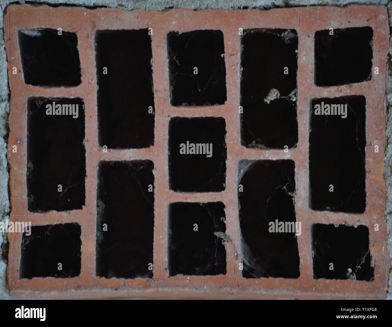 Rustic air ventilation, hollow clay brick Stock Photo - Alamy