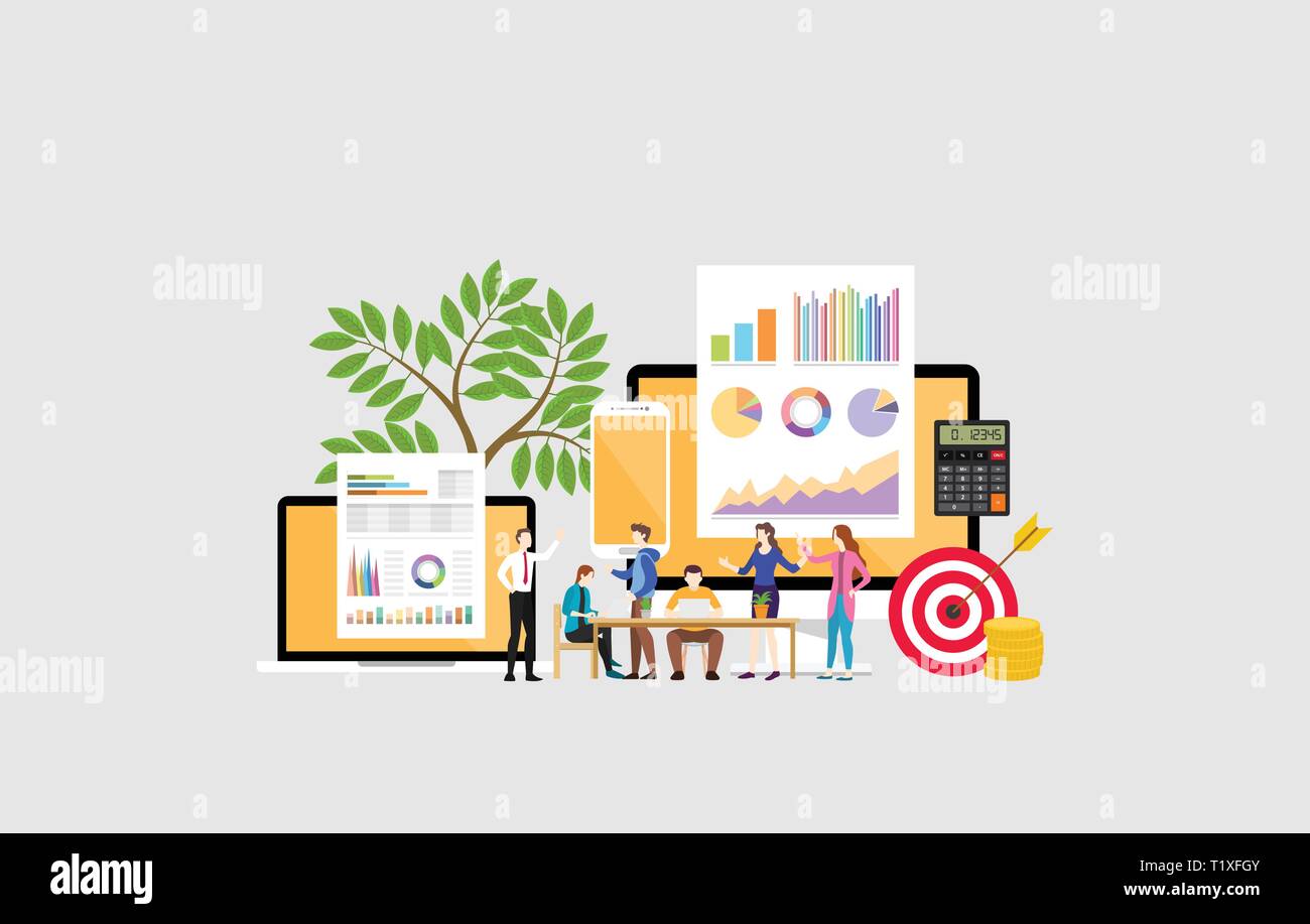 digital marketing team concept with people brainstorming discuss on ...