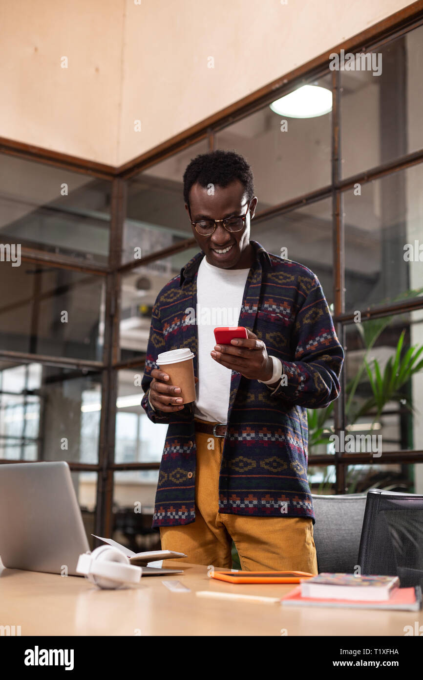 Man having a pause while working in office Stock Photo - Alamy