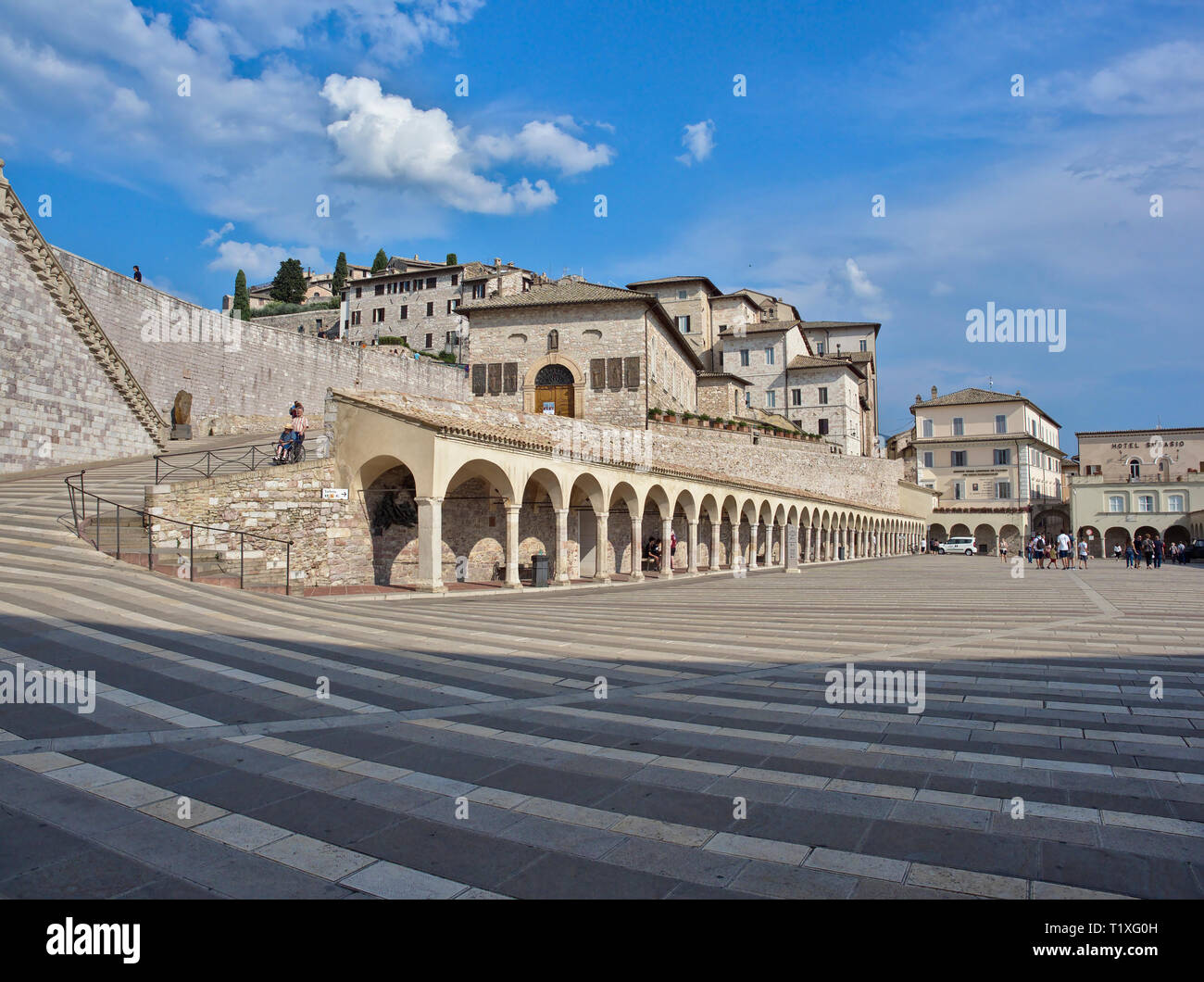 Assisi Umbria Italia - Italy. View over the porch and the Lower square ...