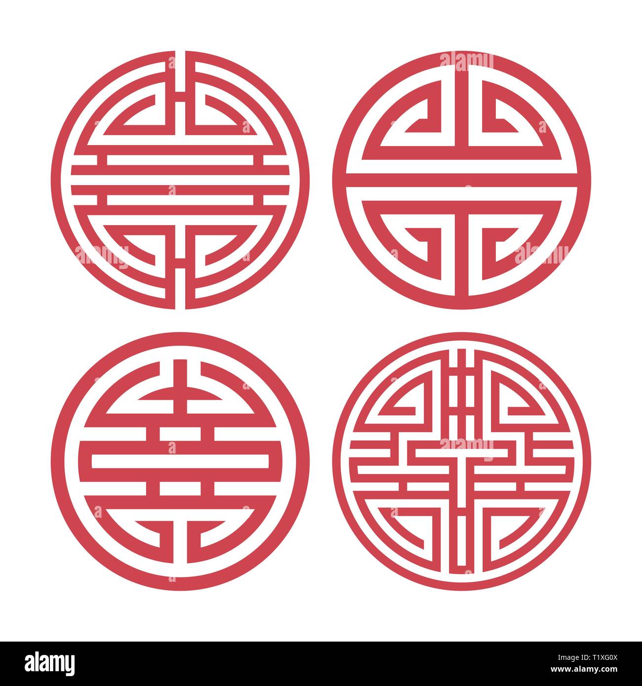 Set of vector Korean traditional design elements Stock Vector Image ...