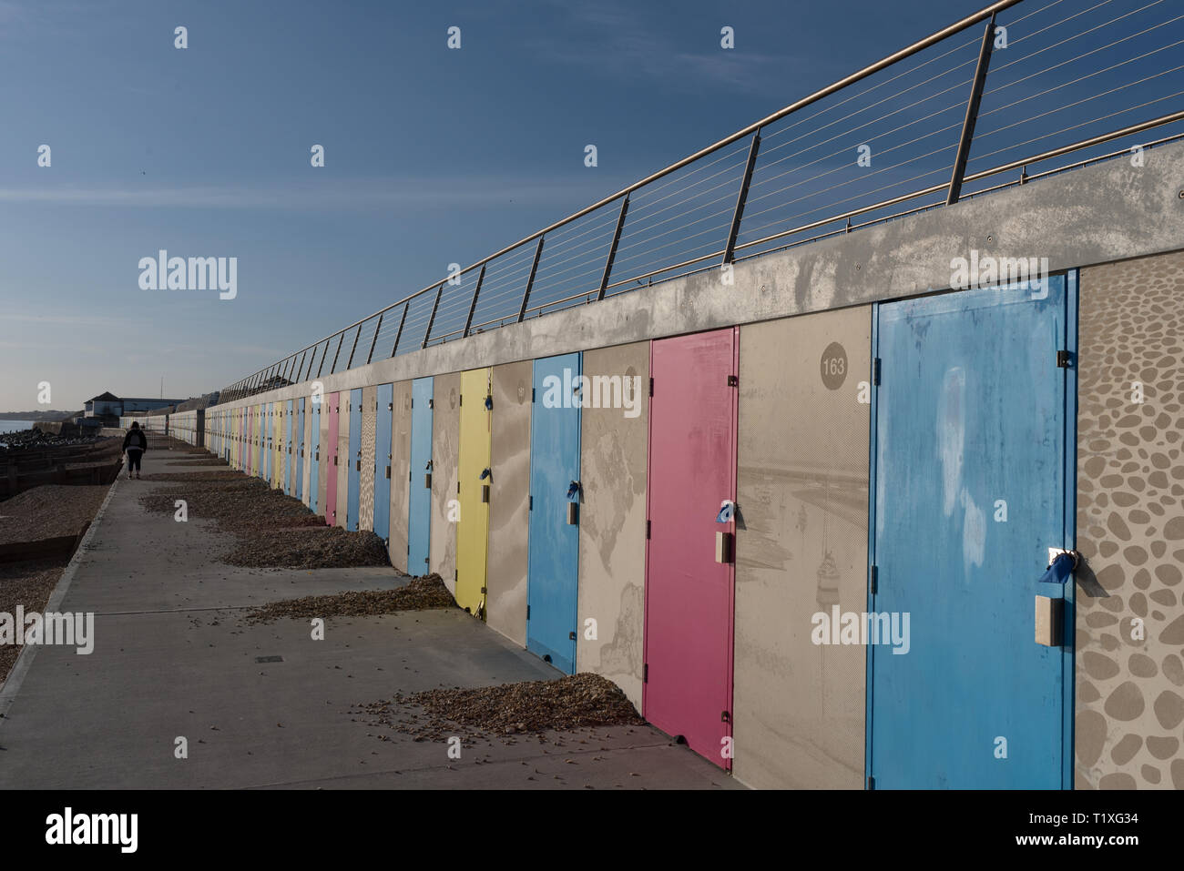 Milford on sea hampshire seaside beach Stock Photo - Alamy