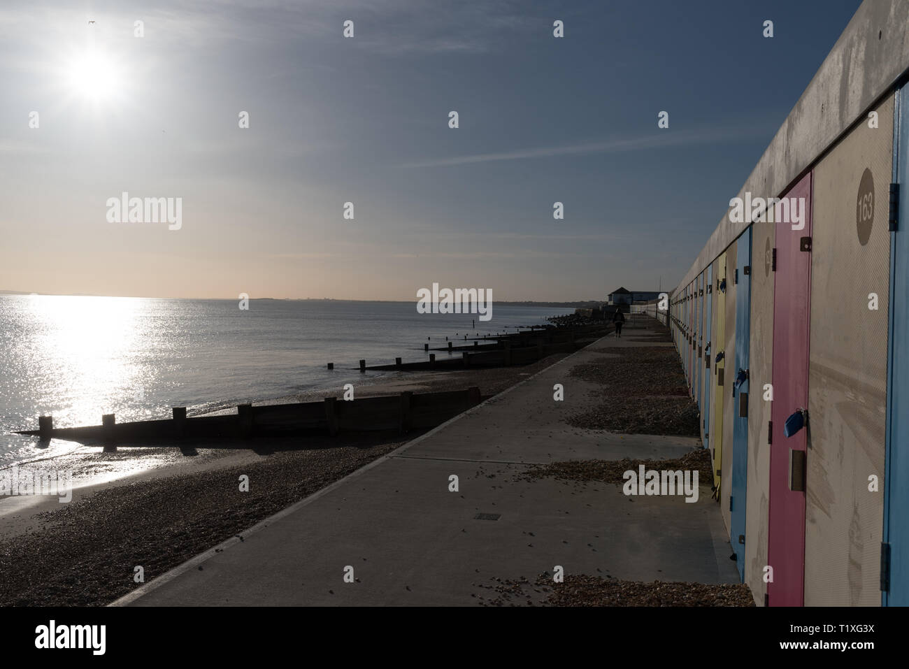 Milford on sea hampshire seaside beach Stock Photo - Alamy