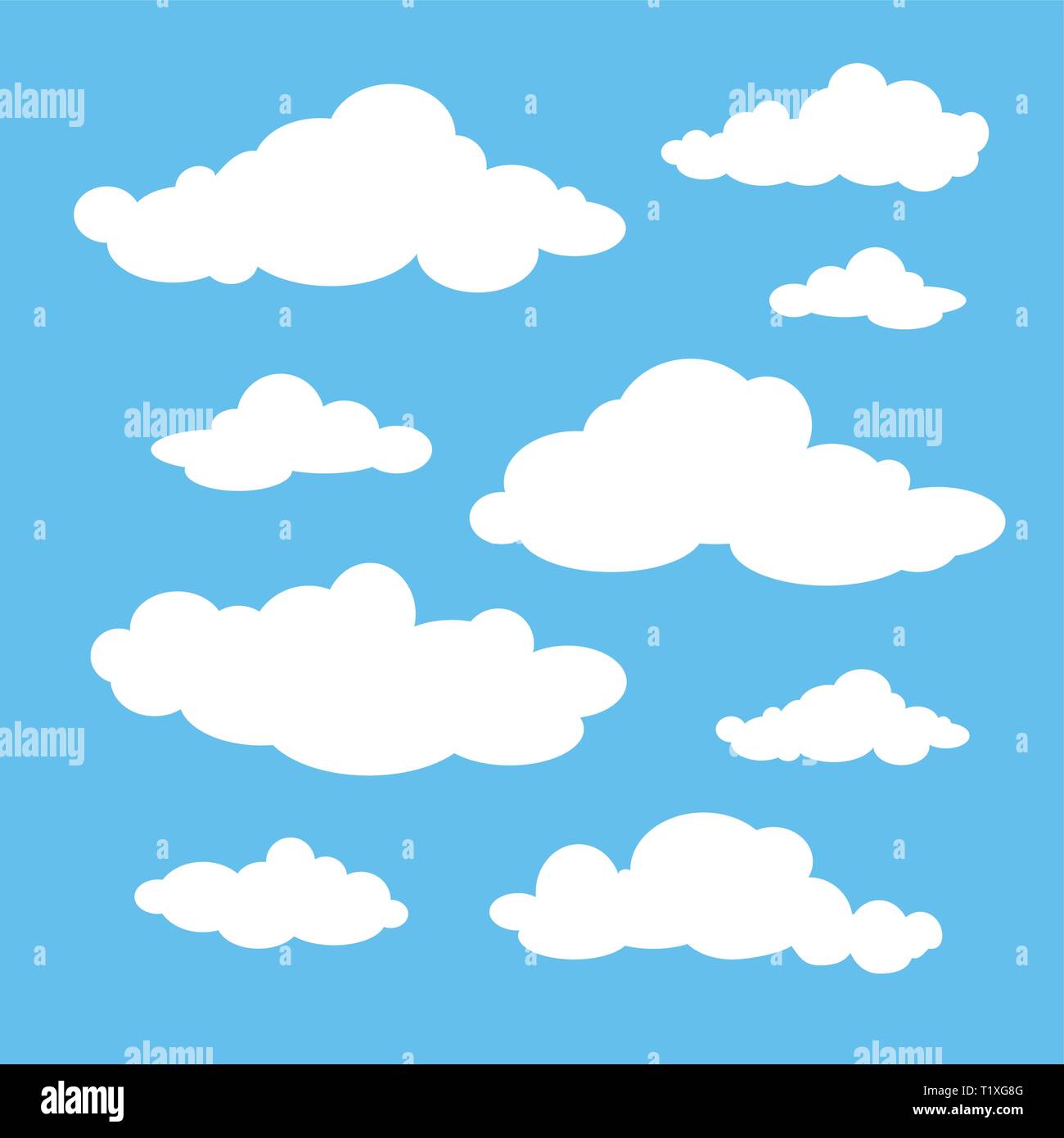 White clouds set. Nature elements vector collection Stock Vector Image ...