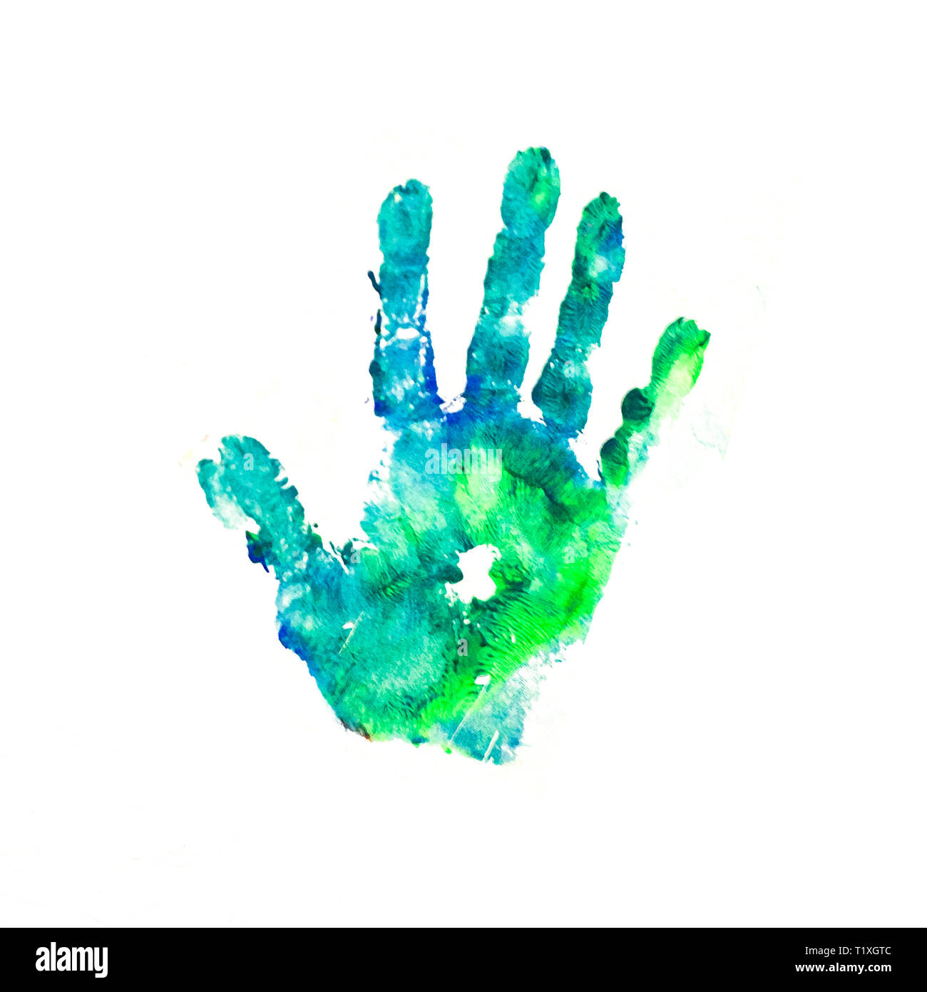 Right hand in blue Cut Out Stock Images & Pictures - Alamy