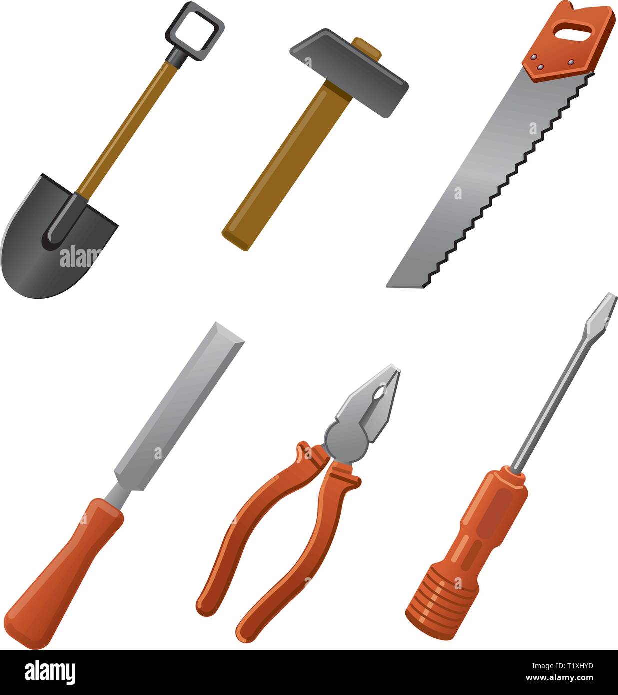 illustration of the hand tools for work Stock Vector Image & Art - Alamy
