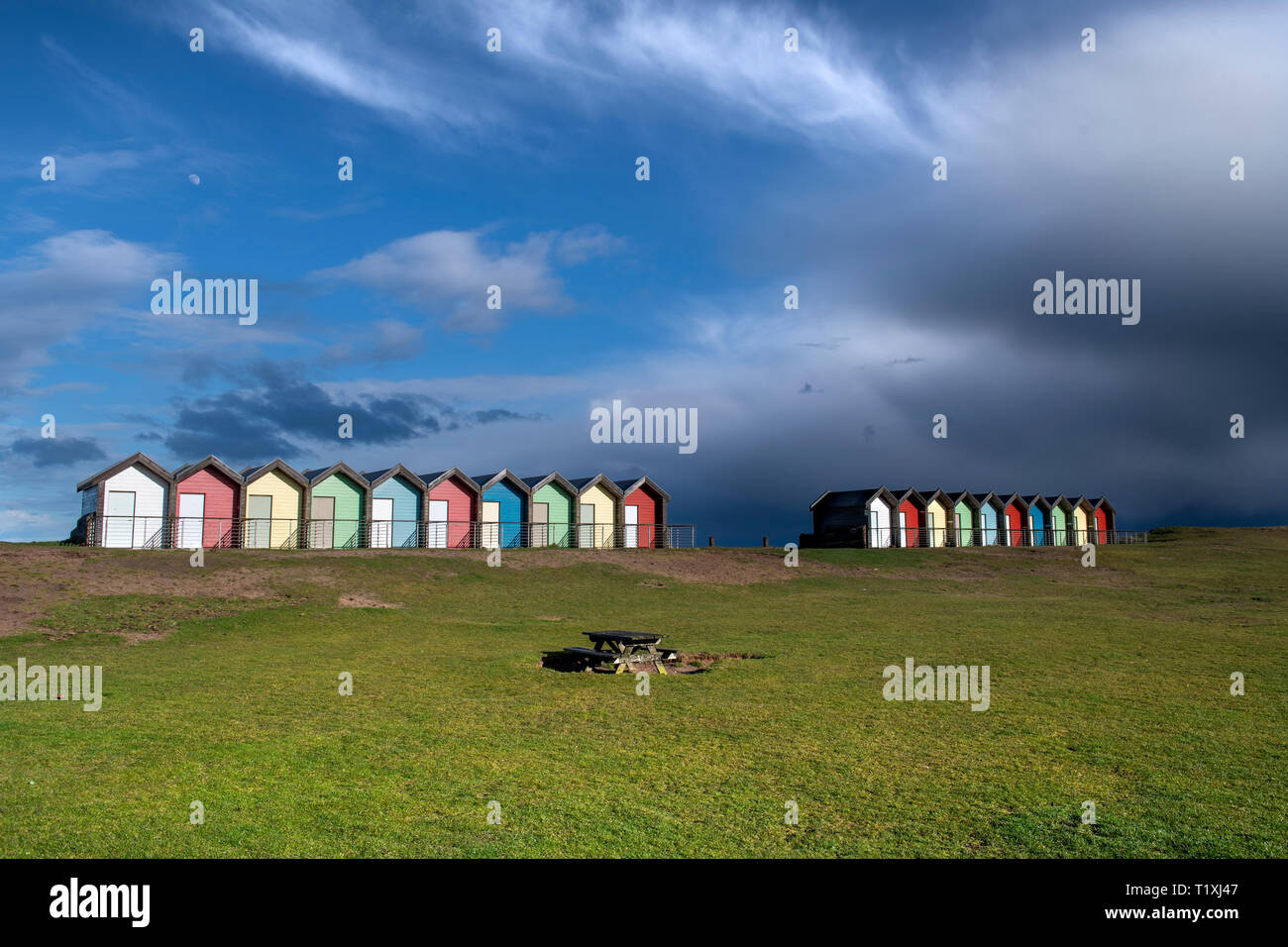 Blyth Beach Huts Stock Photo - Alamy