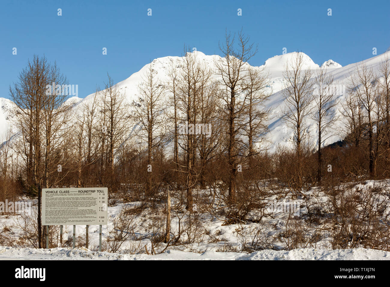 Information sign for the Anton Anderson Memorial Tunnel, Alaska Stock ...