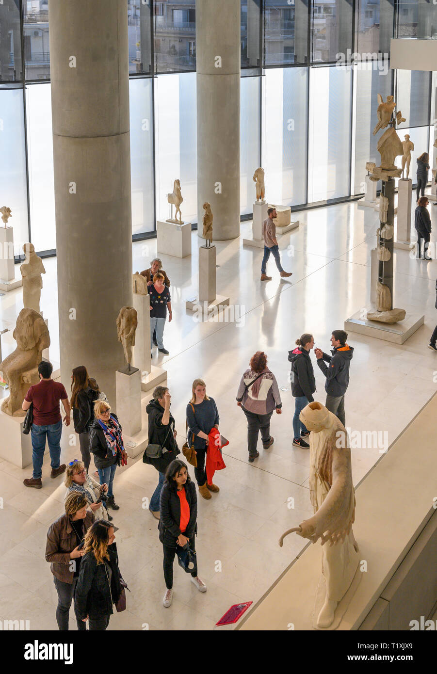 Interior of the new Acropolis Museum, designed by architect Bernard ...