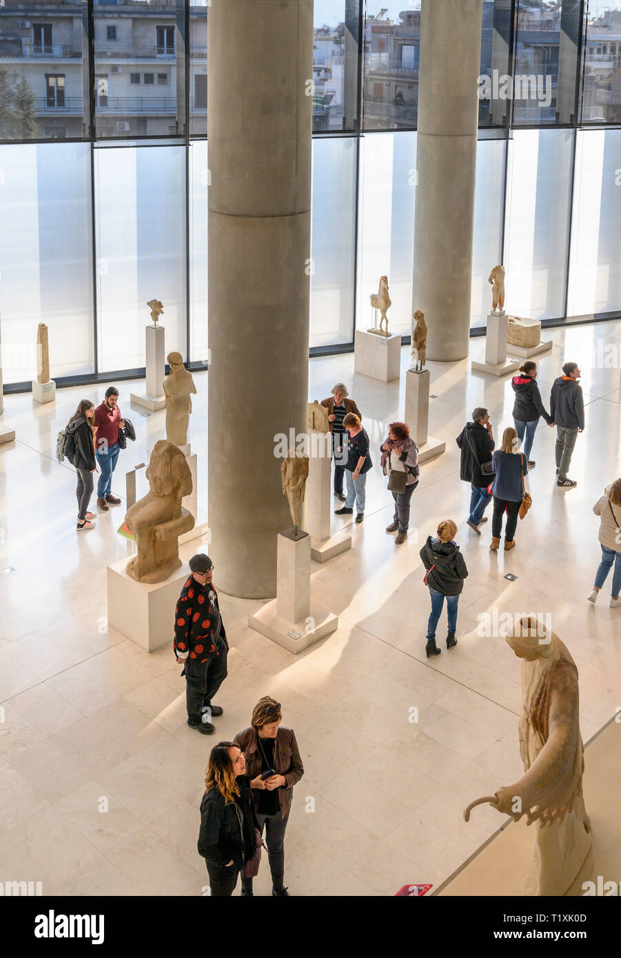 Interior of the new Acropolis Museum, designed by architect Bernard ...