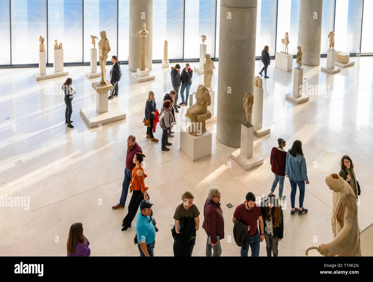 Interior of the new Acropolis Museum, designed by architect Bernard ...