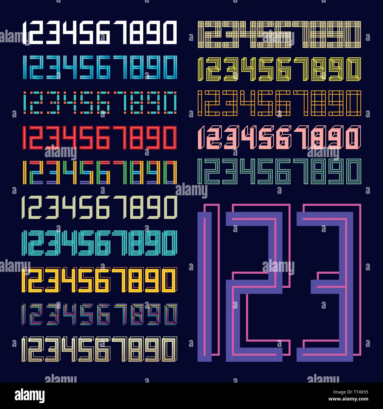 Sport Basketball or football numbers set. Vector illustration Stock ...