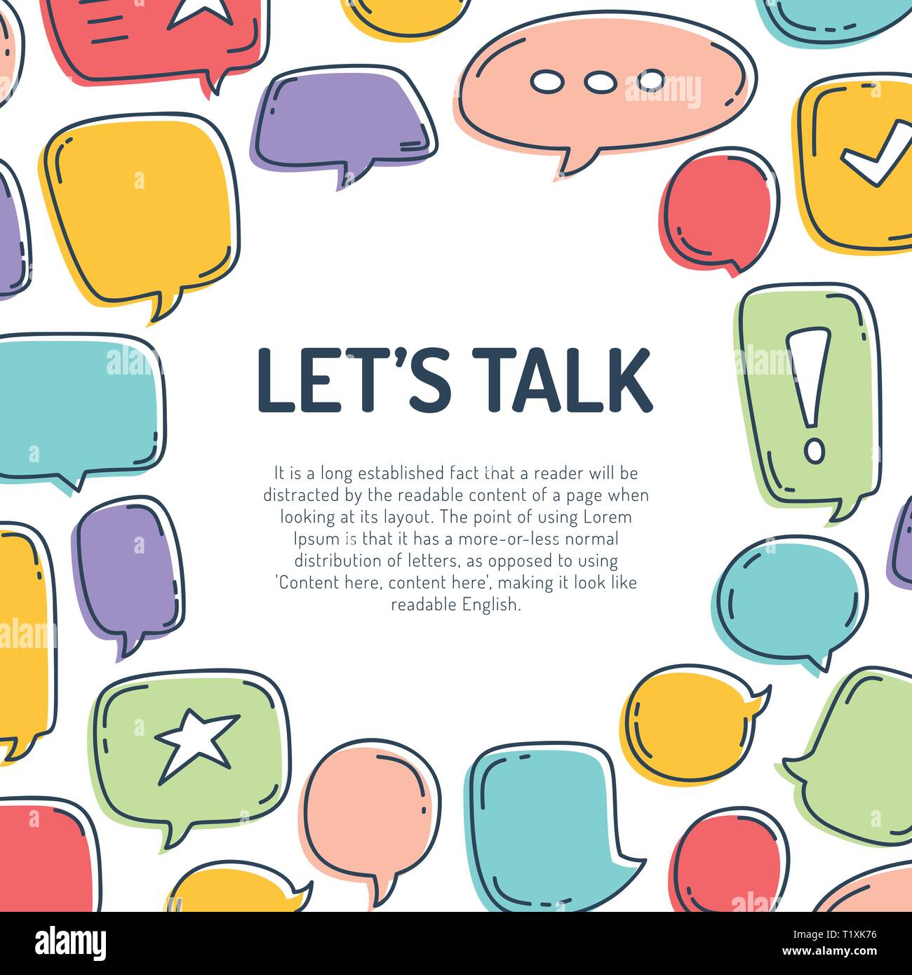 Vector illustration of colorful dialog speech bubbles Stock Vector ...