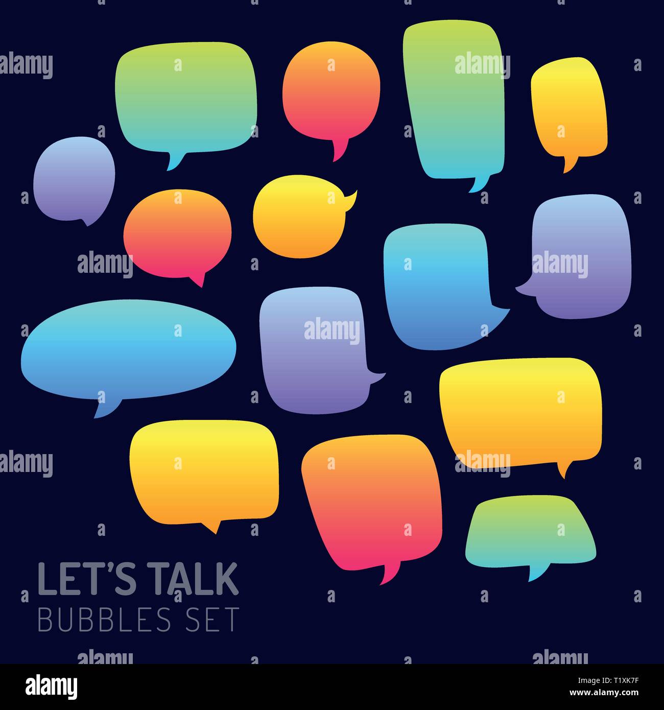 Speech Bubble Talk Traditional Doodle Icons Sketch Hand Made Design ...