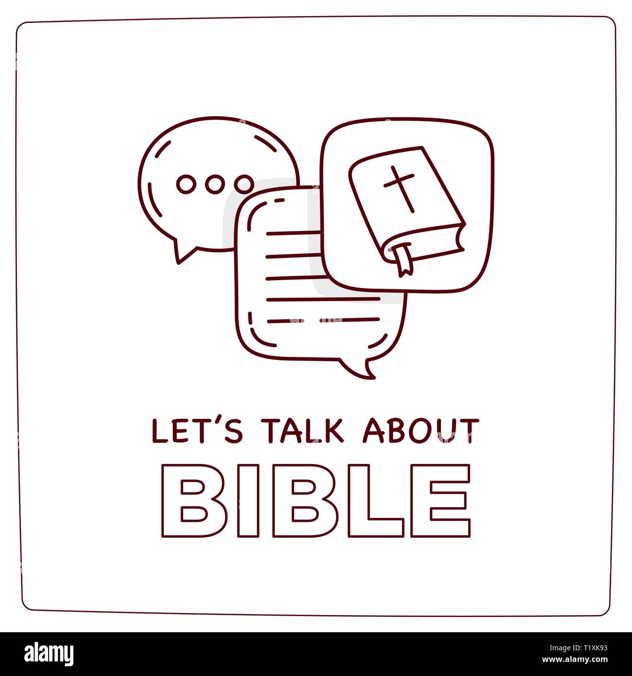 Let's talk about bible doodle illustration dialog speech bubbles with ...