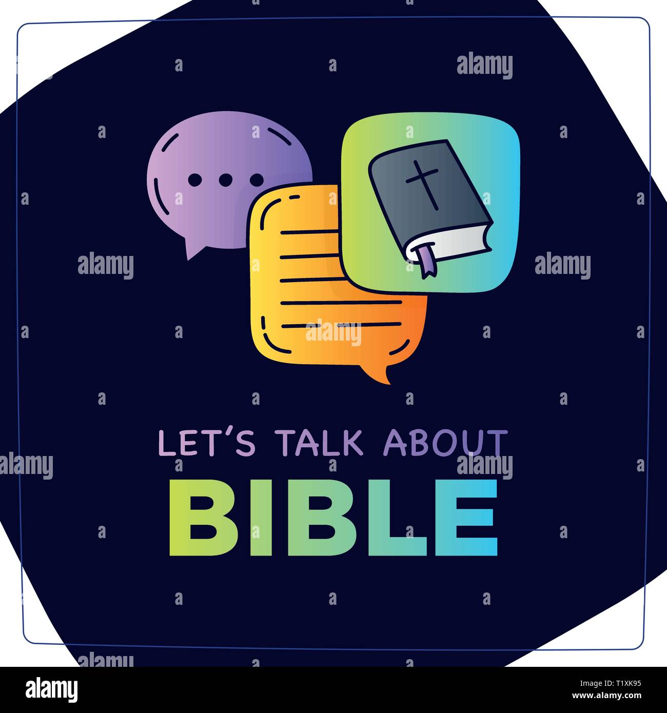 Let's talk about bible doodle illustration dialog speech bubbles with ...