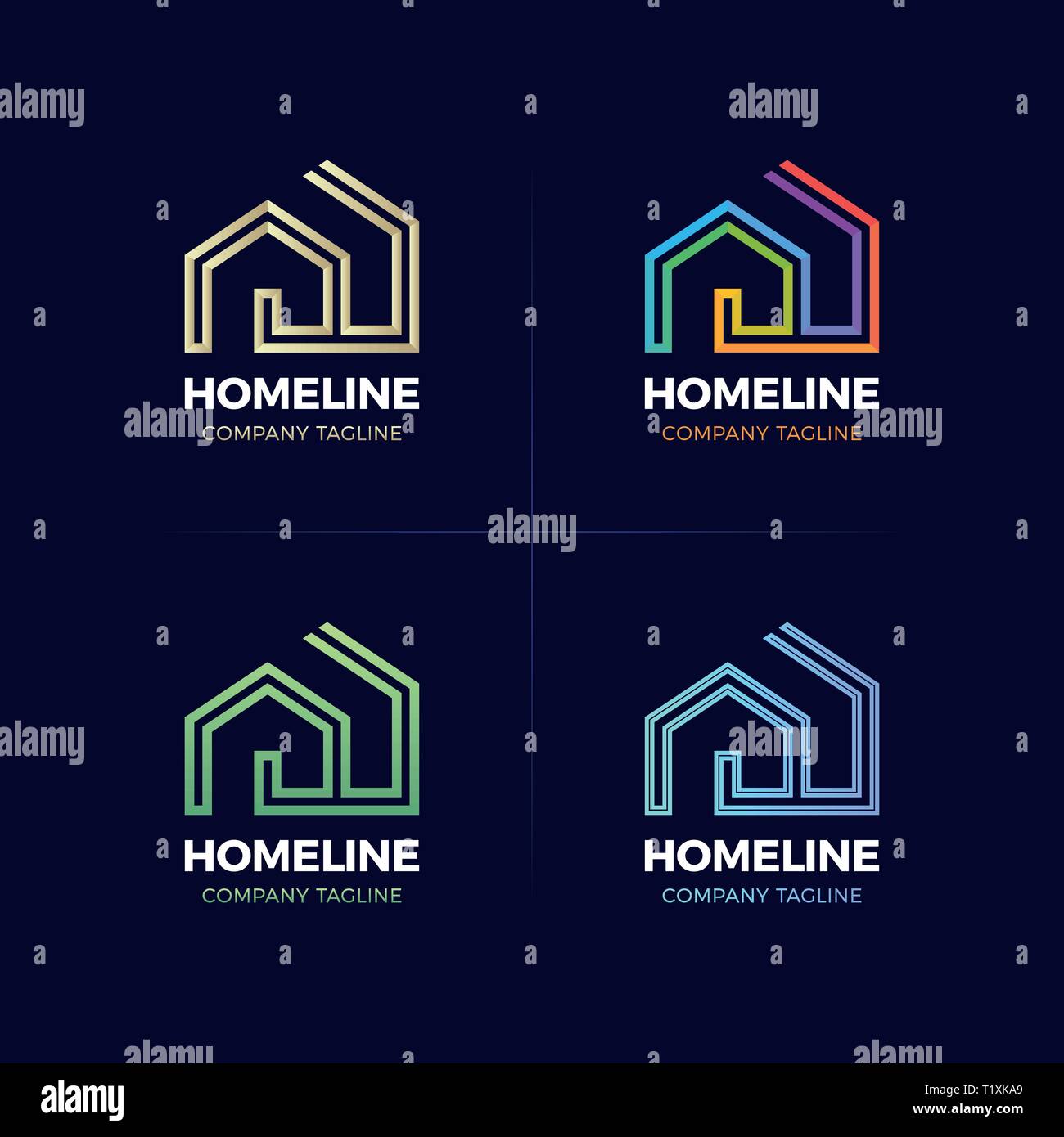 Real Estate Logo home or house line logotype Stock Vector Image & Art ...