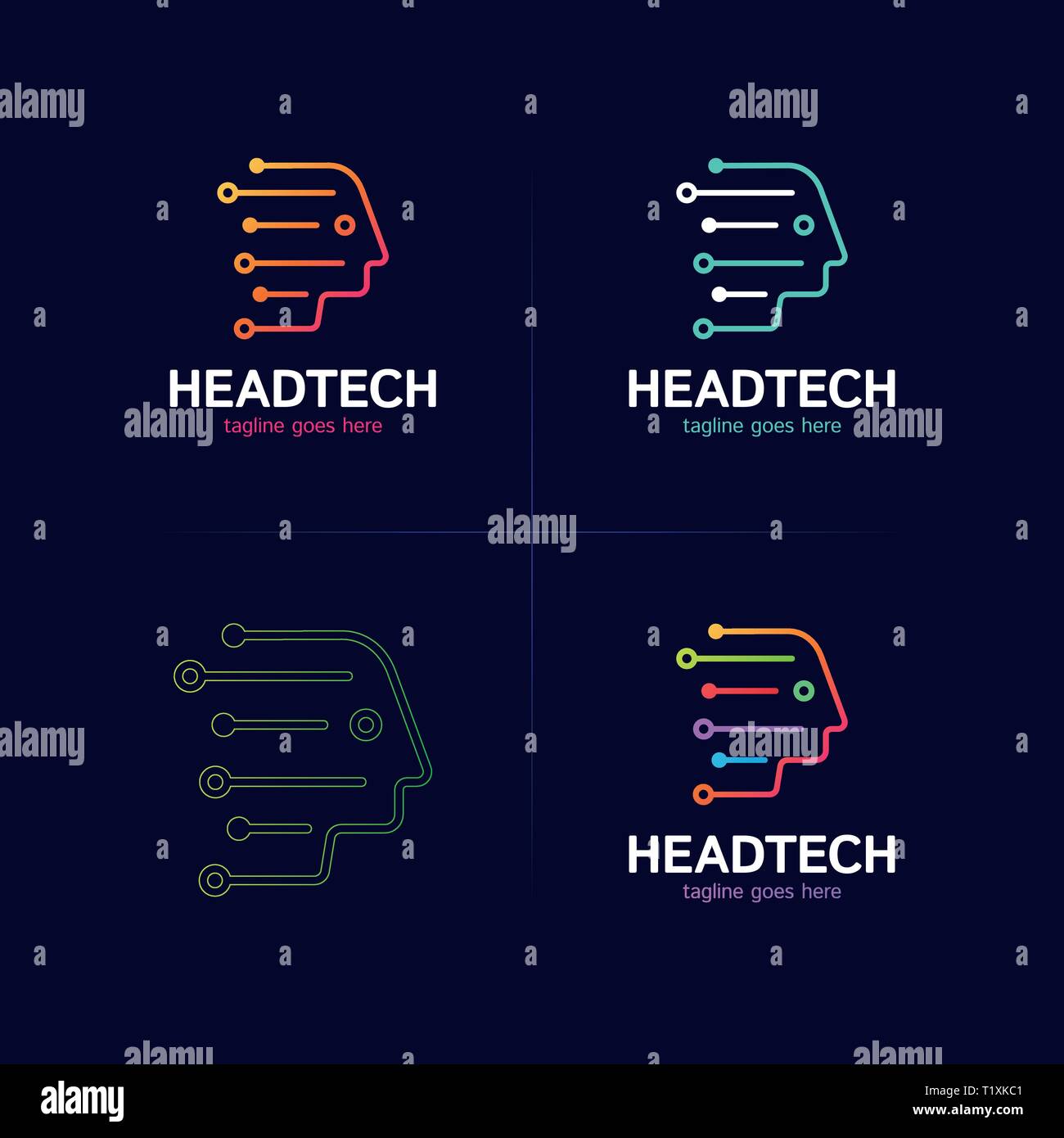 Head Tech logo, Robotic Technology Logotype template designs vector ...