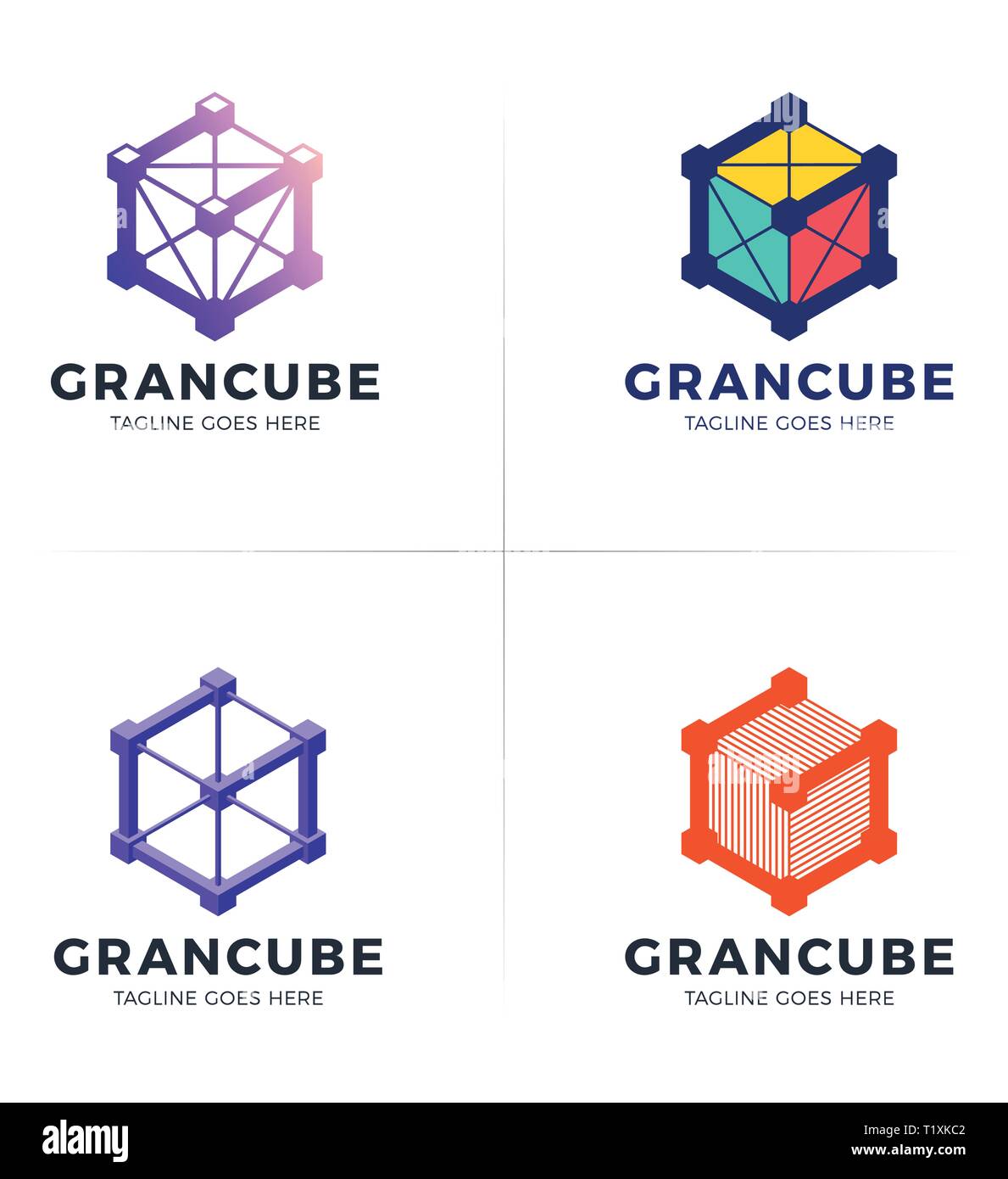 G company construction technology logo, service letter 3D template, cube frame Stock Vector ...