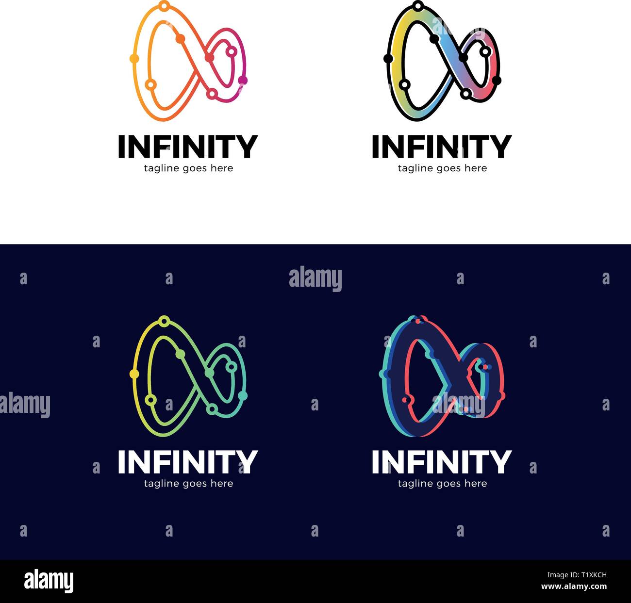 Simple Infinity Technology Network Abstract Logotype design Stock ...