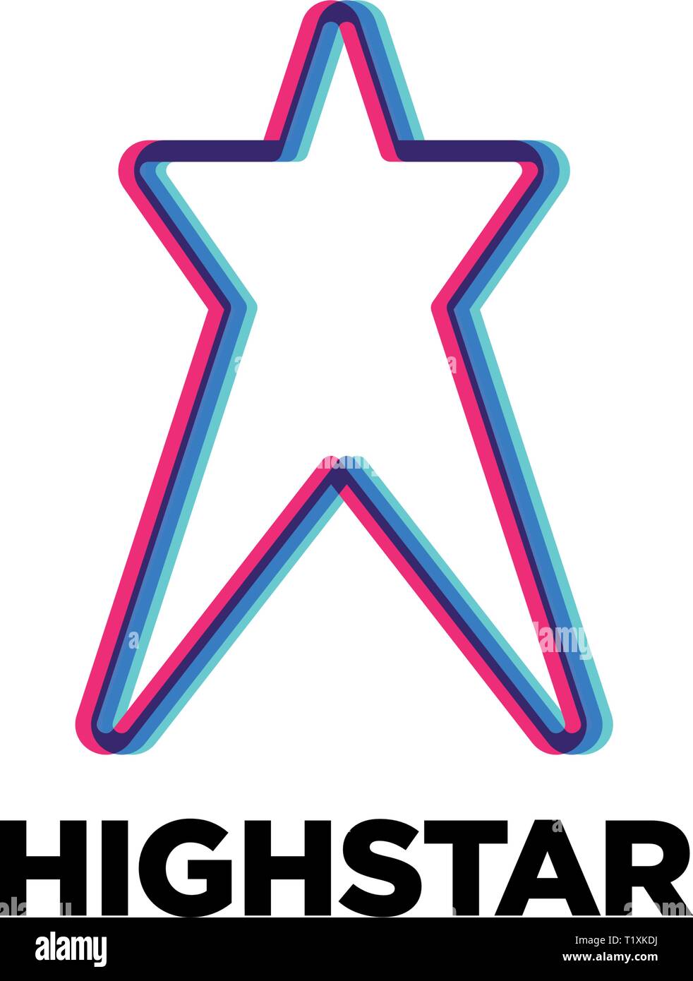 Simple long high star logotype with top arrow Stock Vector Image & Art ...