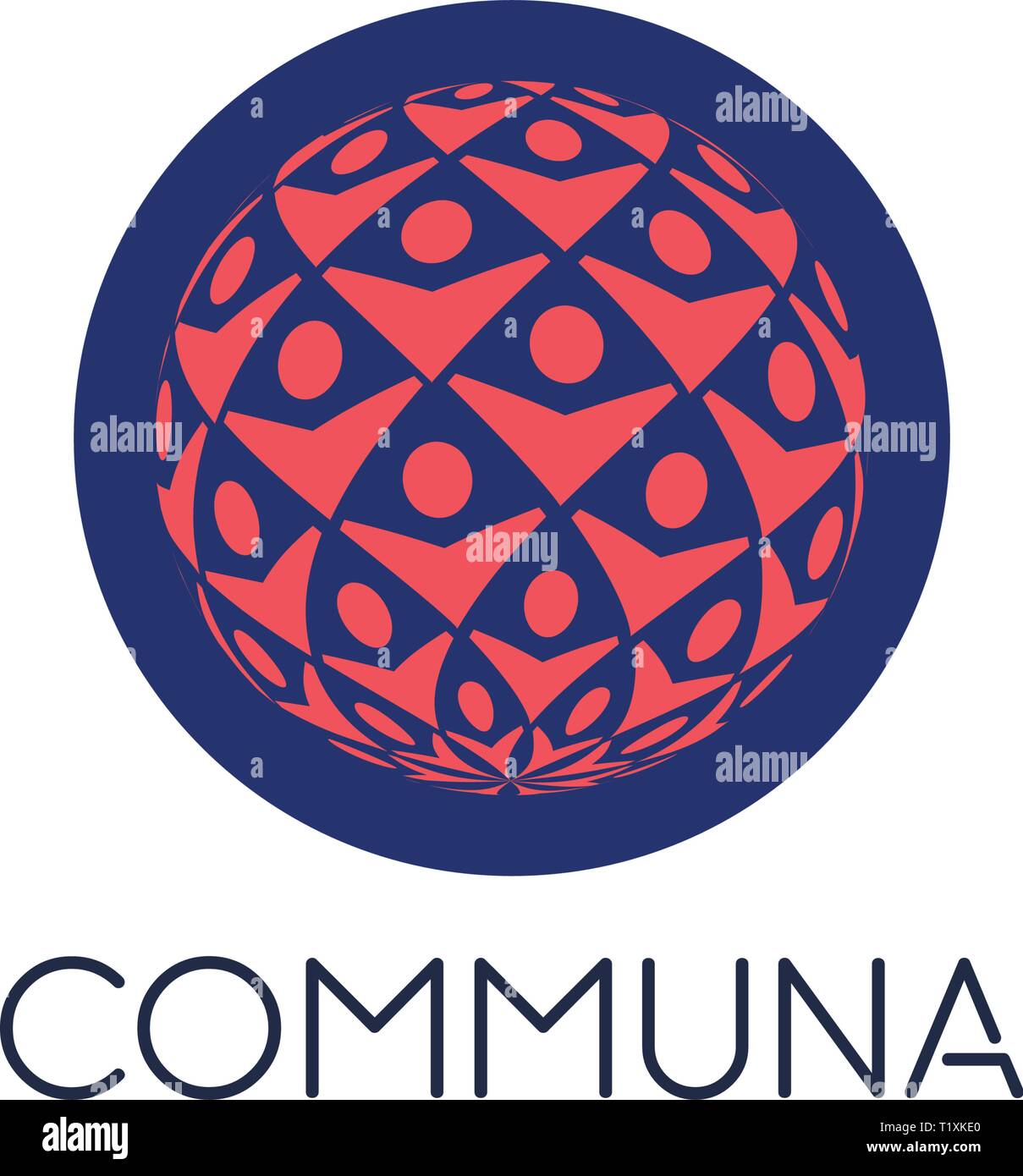 Colorful abstract happy people in circle shape . Concept for teamwork ...