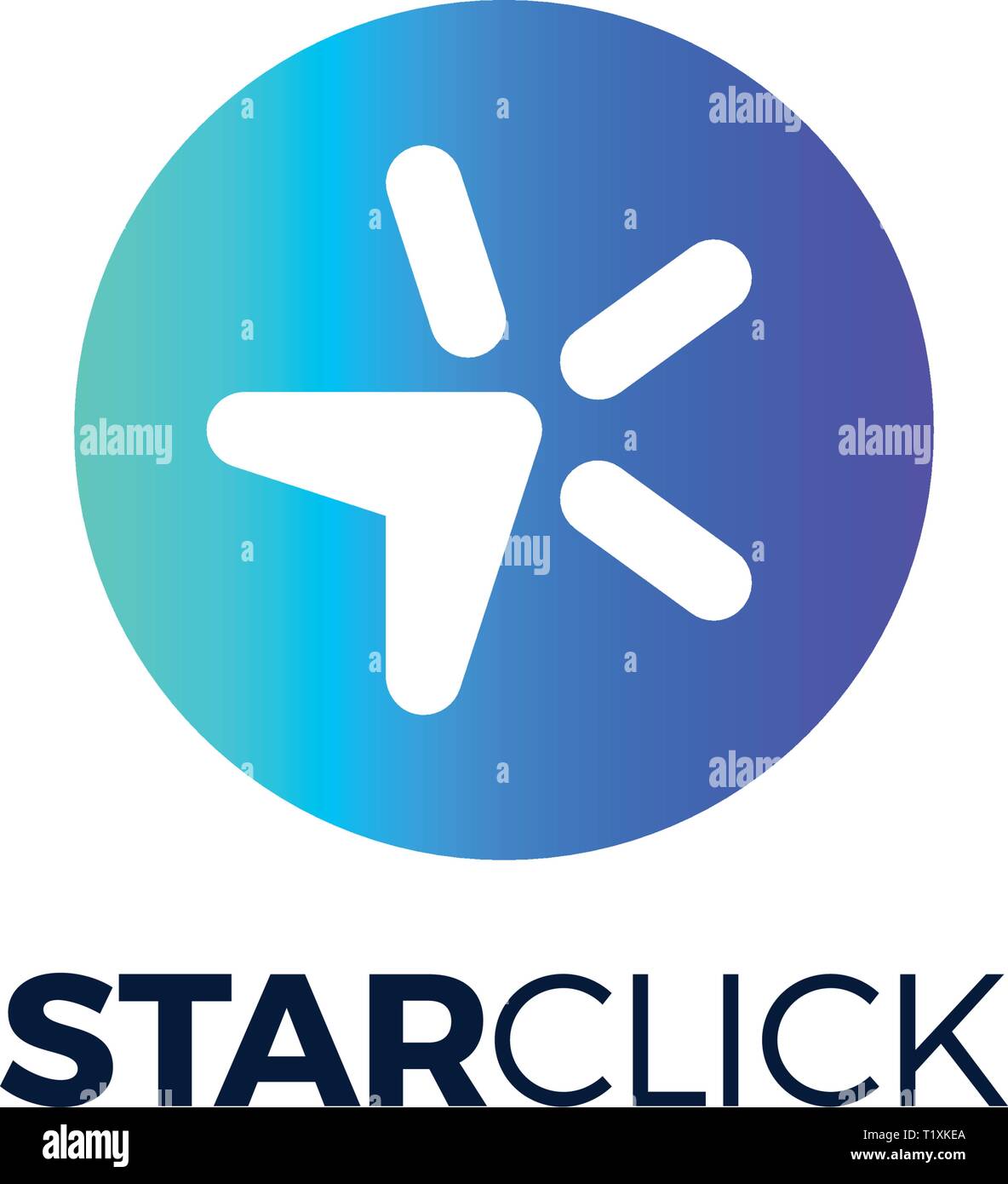Abstract line style star logo with mouse cursor click Stock Vector ...