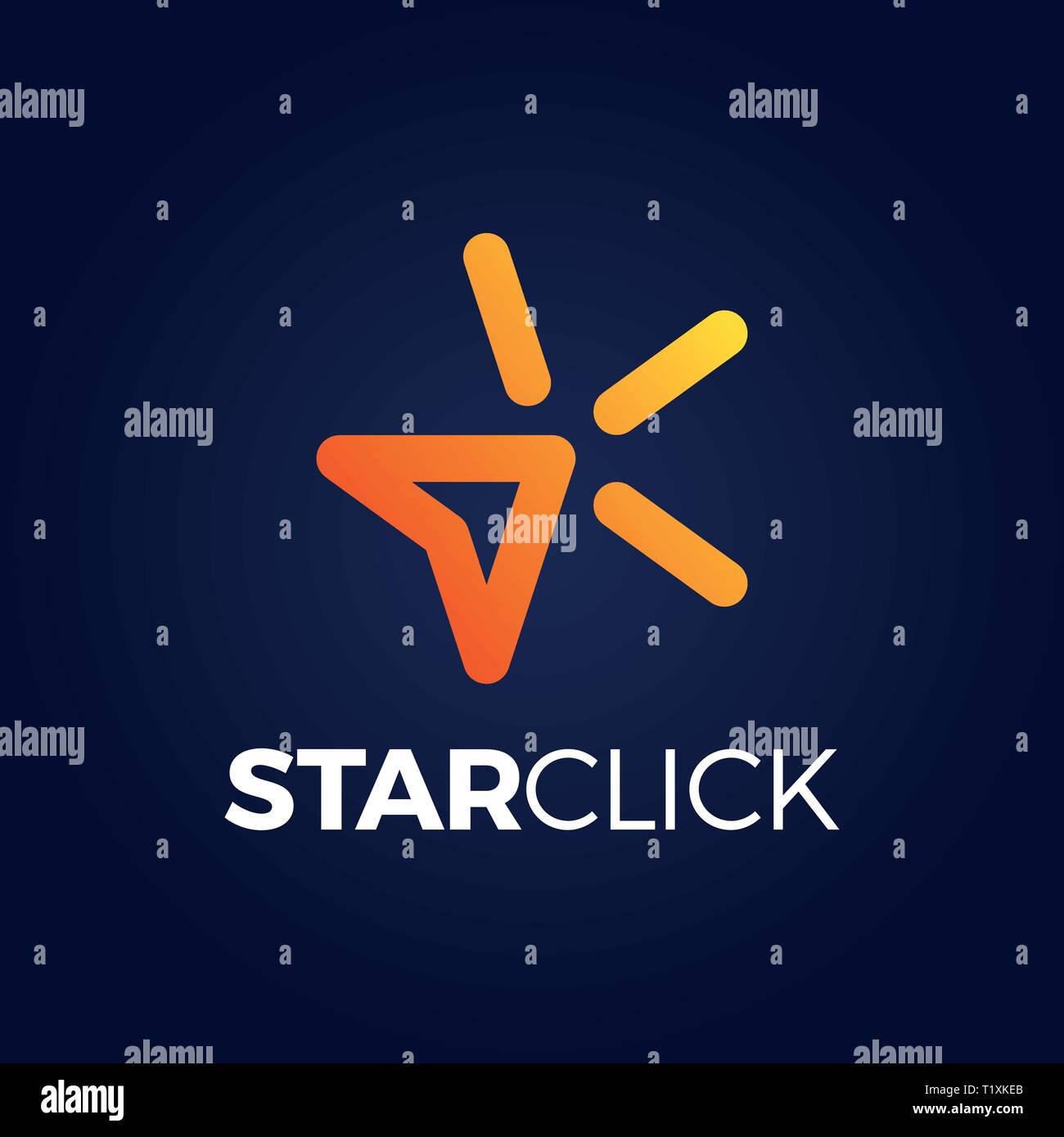 Abstract line style star logo with mouse cursor click Stock Vector ...