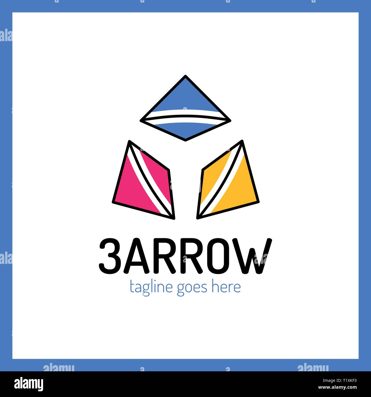 Three Arrows Logo. Color and shadow Stock Vector Image & Art - Alamy