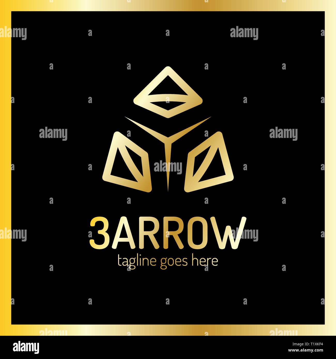 Three Arrows Logo. Color and shadow Stock Vector Image & Art - Alamy