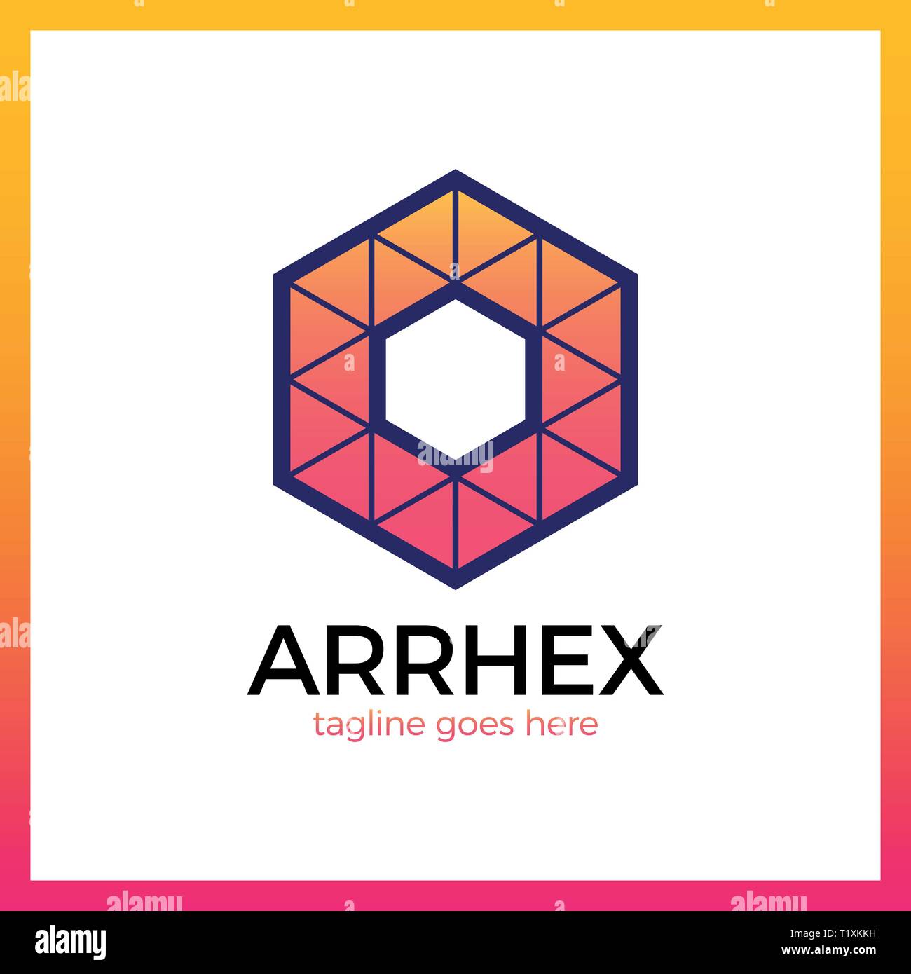 Hexagon Triangle Arrow Logo. Polygonal Logotype Stock Vector Image ...