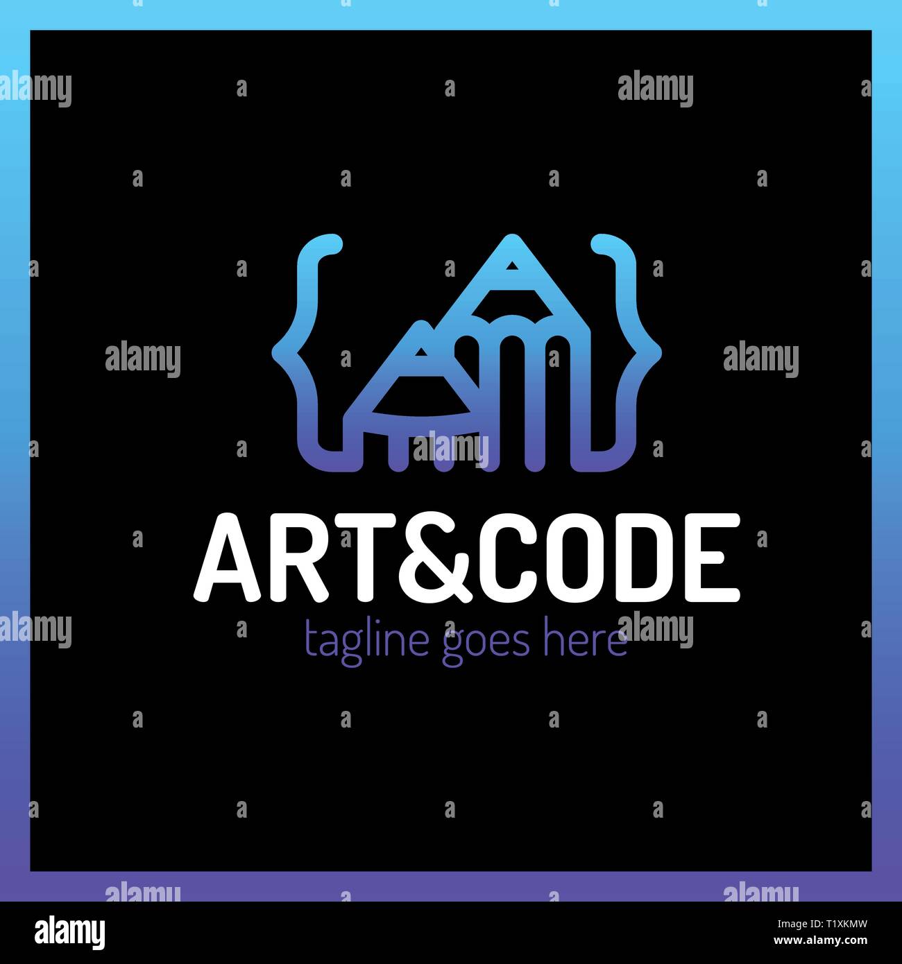 Two pencil with coding symbol. Arrow up pen design studio Stock Vector ...